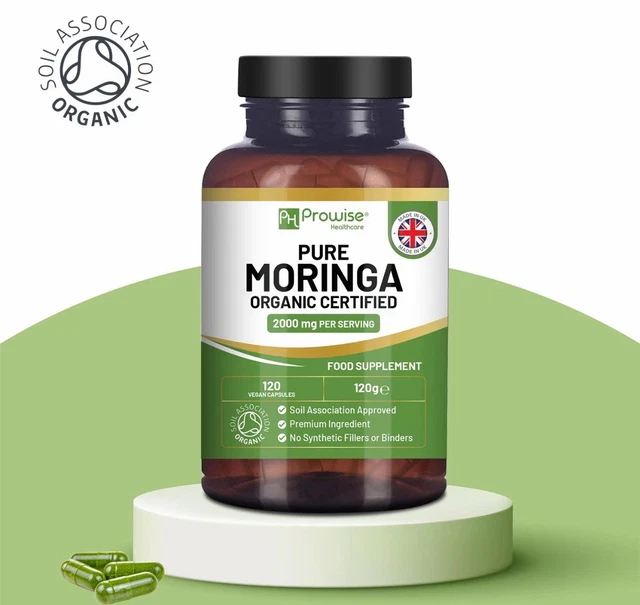 ORGANIC MORINGA CAPSULES 2000mg - 120 Vegan Moringa Leaves Capsules £10 ...