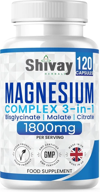 MAGNESIUM GLYCINATE 3 in 1 Complex | 1800mg Per Serving - 384mg ...