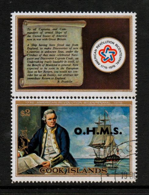 MNH OVERPRINT O.H.M.S. " Captain James Cook " Cook Islands 1978 $14.90 ...