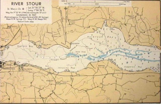 1943 WW2 D DAY Admiralty Chart Map RIVER STOUR ref:77 EUR 16,93 ...