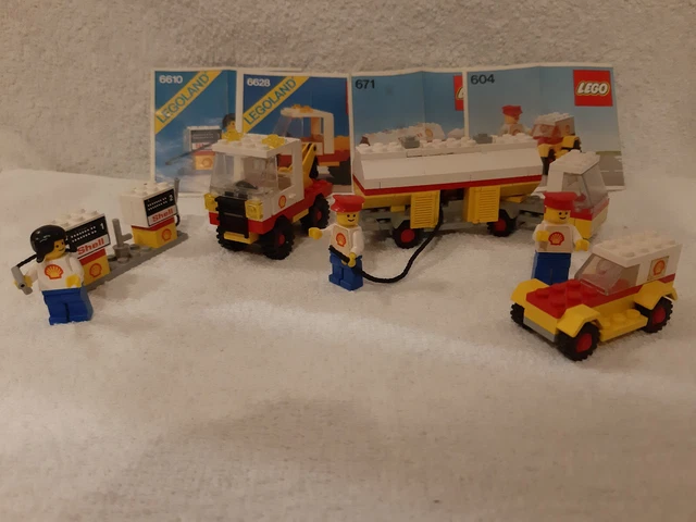 LEGO SHELL 604 Serviceauto 671 Tankwagen 6610Mini Tankstelle 6628 ...