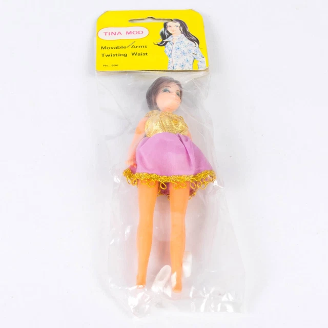 VINTAGE 1980S MIP Pippa Dawn Tina Mod doll Brunette gold pink dress £ ...