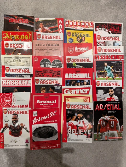 COMPLETE SEASON OF Arsenal Home Programmes 2018/19 With Folders £1.00 ...