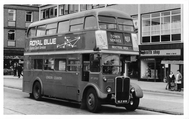 VINTAGE PHOTOGRAPH DOUBLE Decker Bus - Route 802 Industrial Area London ...