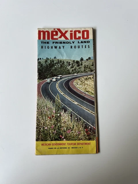 VINTAGE MEXICO MAP Highway Route Map Antique Map Booklet Guidebook 1960 ...