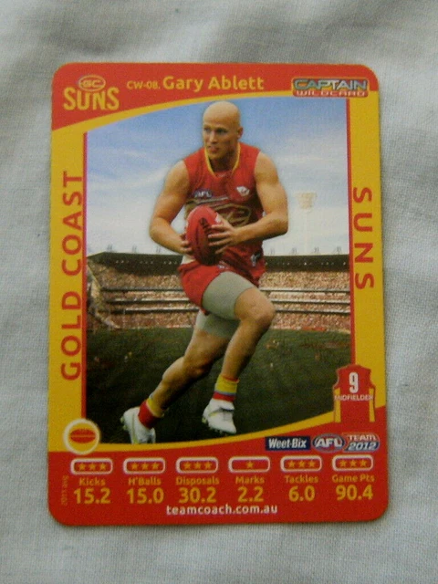 2012 WEETBIX AFL Captain Card - Gary Ablett, Gold Coast Suns EUR 3,62 ...
