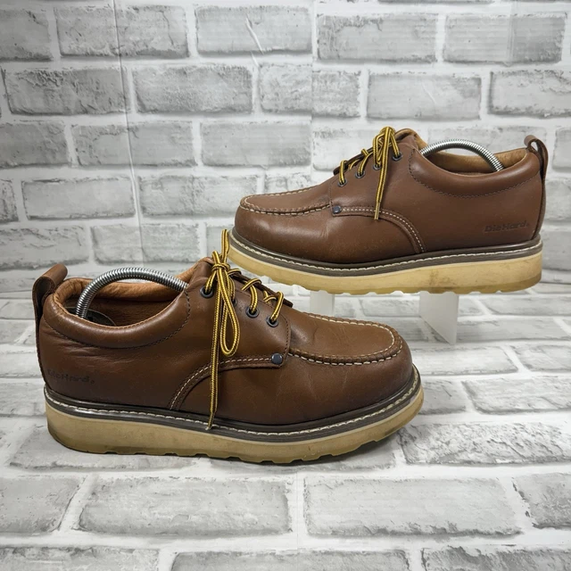 DIEHARD SURE TRACK Men's Size 10.5 Soft Toe Brown Leather Oxford Work ...