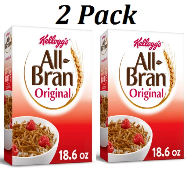 KELLOGG'S ALL-BRAN ORIGINAL Cold Breakfast Cereal, 18.6 oz (2 Pack ...