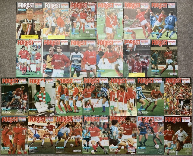 NOTTINGHAM FOREST FC 1989 1990 Complete Season Football Programme ...