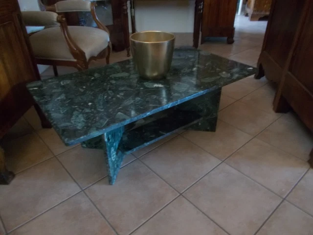 TAVOLO DA SALOTTO Modernariato Marmo Verde Di Qualita' 100X55Cm H38Cm ...