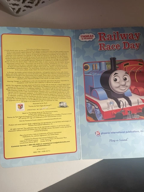 THOMAS & FRIENDS Railway Race day interactive book childrens babies ...