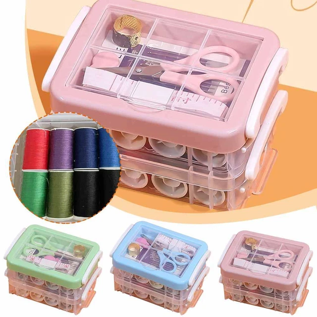 SEWING KIT TOOL Storage Box Needle Thread Scissor Organizer Medicine ...