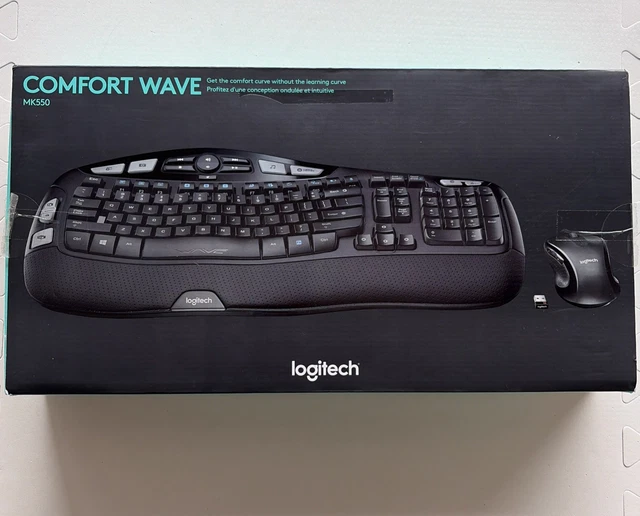 LOGITECH MK550 COMFORT Wave Wireless Keyboard K350 & Mouse Combo – Near ...