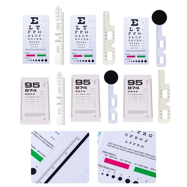 EYE EXAMINATION TOOLS Eye Chart and PD Ruler for Accurate Measurements ...