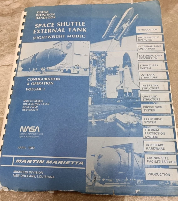 RARE NASA SPACE Shuttle External Tank Lightweight Model Book From April ...