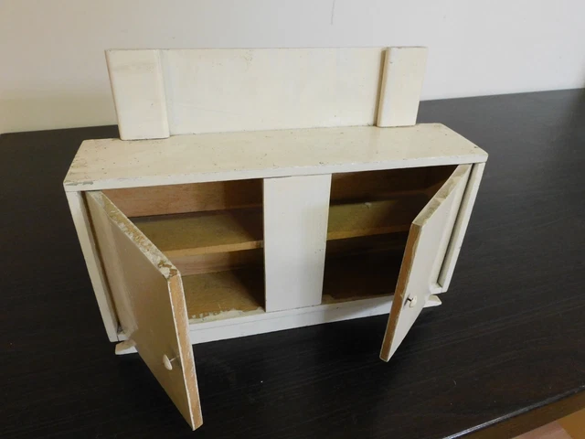 MOBILIER ANCIEN DE poupée des années 50 - en bois peint - peinture laquée EUR 40,00 - PicClick FR