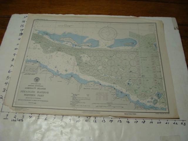 VINTAGE WW II Era Nautical Chart Map: Admiralty Islands, sEEADLER ...