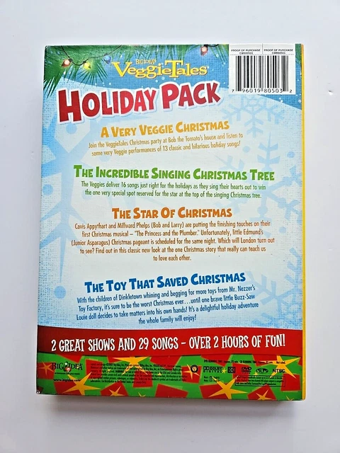 VEGGIETALES HOLIDAY GIFT Pack Christmas DVD 4-disc box set Christian ...