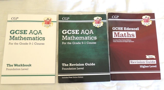 GCSE AQA (9-1) mathematics work book +revision guide+rev guide higher ...
