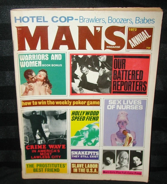 MAN'S MAGAZINE~1972 ANNUAL~MEN'S Pulp Magazine~Cheesecake,Crime,Slave ...