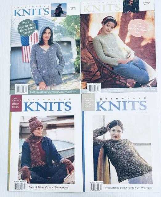 COMPLETE YEAR 2002 Interweave Knits Magazine W/Bonus Patterns ...