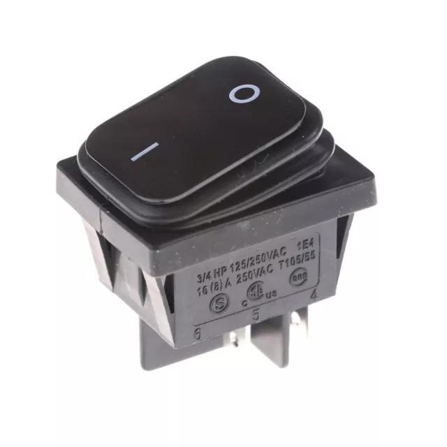 4PIN 2POSITION CIRCUITS DPST ON-OFF Rocker Switch 16A 250V Black ...