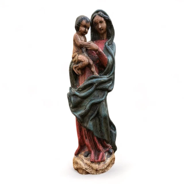MADONNA MARIA MIT Jesuskind Heiligenfigur Maria mit Kind Holzfigur ...