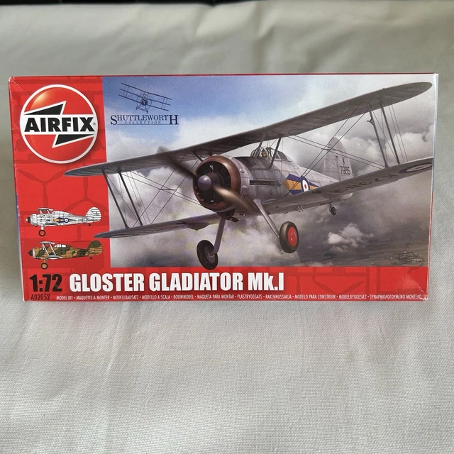 NEW AIRFIX 1/72 Gloster Gladiator MkI MkII Model Kit A02052B Boxed £9. ...