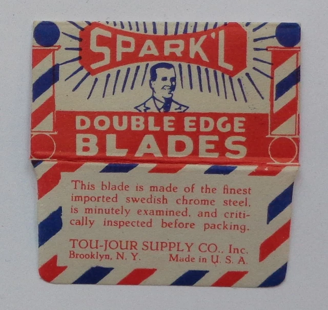 VINTAGE RAZOR BLADE SPARK'L Double Edge - RARE One Wrapped Blade $5.99 ...