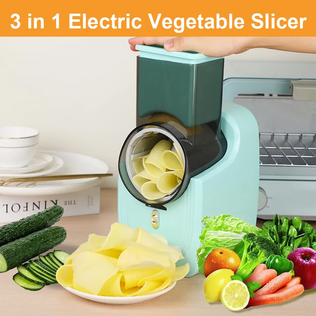 ELECTRIC SALAD SLICER Fruit Cutter 3 in 1 Vegetable Cheese Grater ...