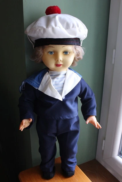 ANCIENNE POUPÉE MARINE nationale en tenue de marin bachi EUR 13,00 ...