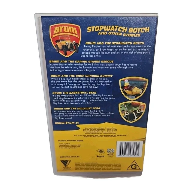 BRUM STOPWATCH BOTCH VHS Video ABC for Kids FREE POST 📫 $24.95 ...