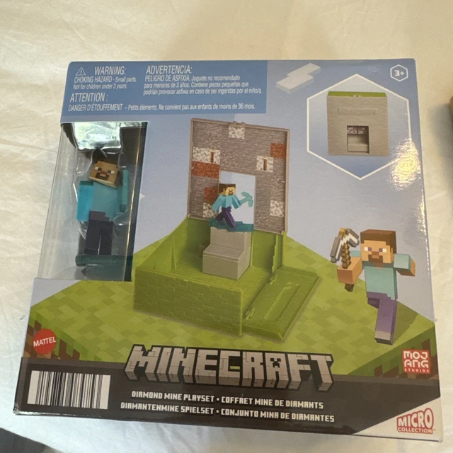 MINECRAFT MICRO COLLECTION Diamond Mine Playset With Figure BNIB Ideal ...