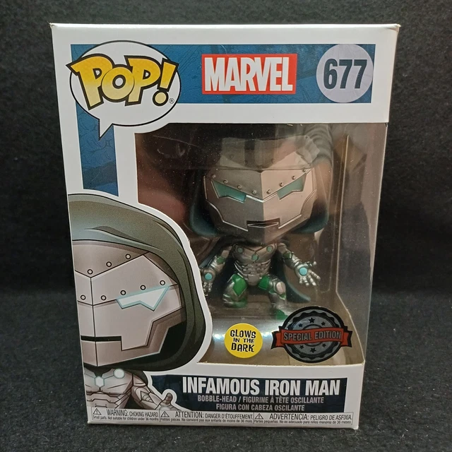 FUNKO POP VINYL Marvel Infamous Iron Man Glow #677 Exclusive Vinyl ...