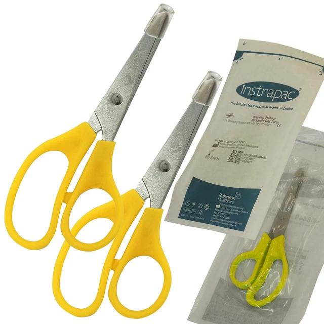 INSTRAPAC B/S STERILE Disposable Nurses First Aid Dressing Scissors, Twin Pack £3.69 - PicClick UK