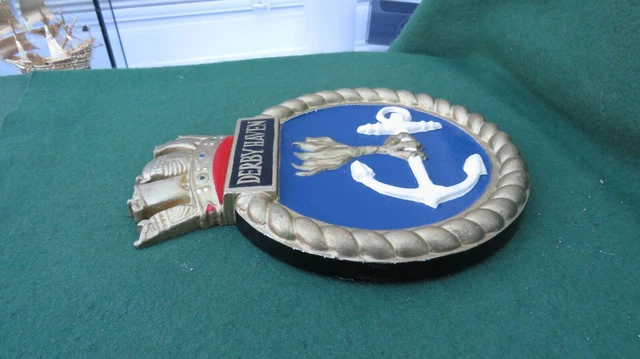 WW 2 ROYAL Navy Loch Class Frigate 'Hms Derby Haven' Ships Plaque £24. ...