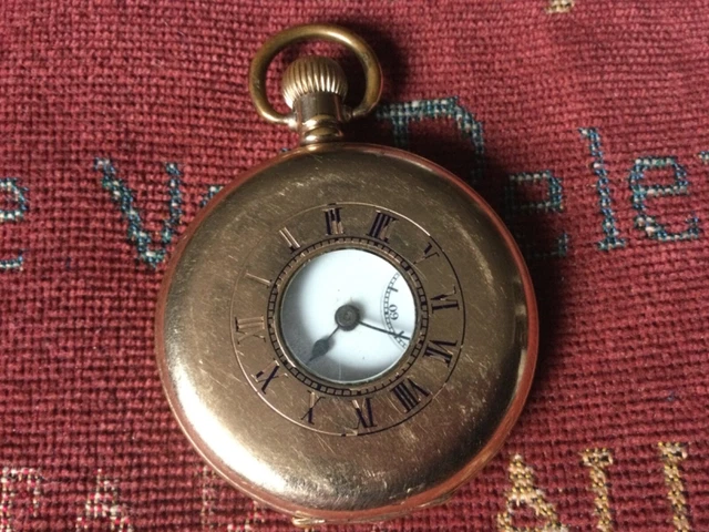 SWISS HALF HUNTER pocket watch star gold case £1.20 - PicClick UK