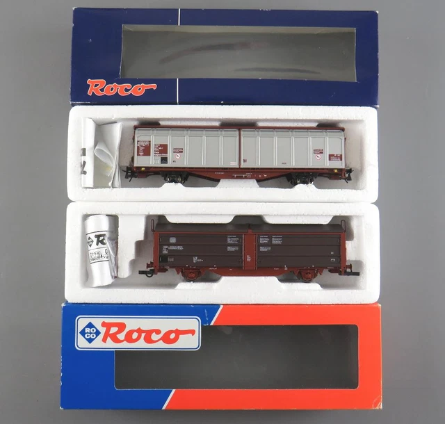 ROCO HO GAUGE 47423 DB Sliding Wall Wagon & 66577 PK Sliding Door Wagon ...