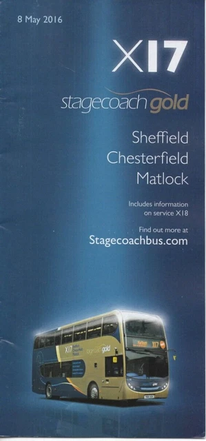 STAGECOACH BUS TIMETABLE - X17 - Sheffield-Chesterfield-Matlock - May ...