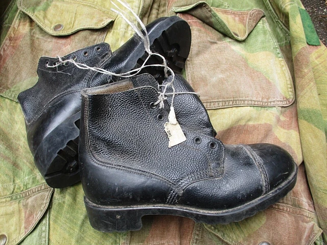 GENUINE BRITISH ARMY issue FALKLANDS war era DMS leather COMBAT BOOTS ...