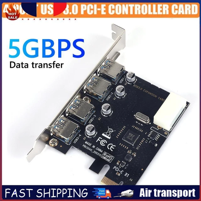 # USB3.0 RISER PCIE Expansion Card 4 Ports PCI Express High-speed ...