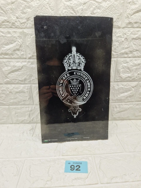 RECLAIMED CORNWALL CONSTABULARY Police Station Window Sign 1940s 19 x ...