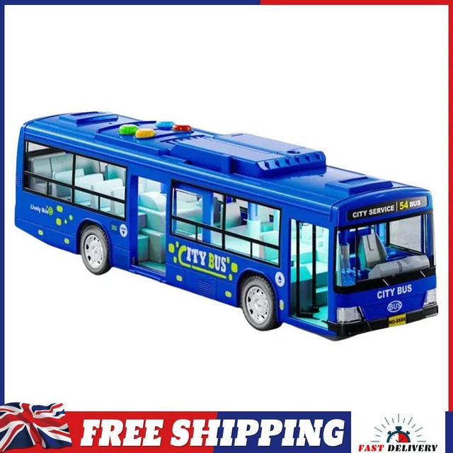 ELECTRIC CITY BUS Toy Openable Door School Bus Toy for Boys Girls (Blue ...