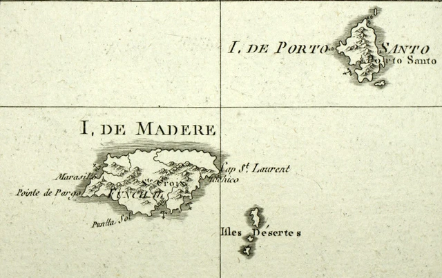 L'ILE DE MADERE et GORÉE carte géographique ancienne 1787 old ...