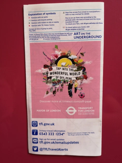 LONDON UNDERGROUND TUBE Map May 2019 £0.99 - PicClick UK