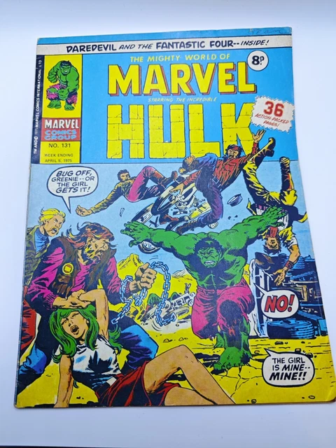 THE MIGHTY WORLD of Marvel Hulk No. 131 (1975) Vintage UK Marvel Comic ...