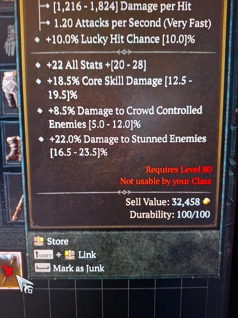 DIABLO 4 SEASON 3 S3 Ancestral Wand Weapon Sorc All Stat Core Stunned ...