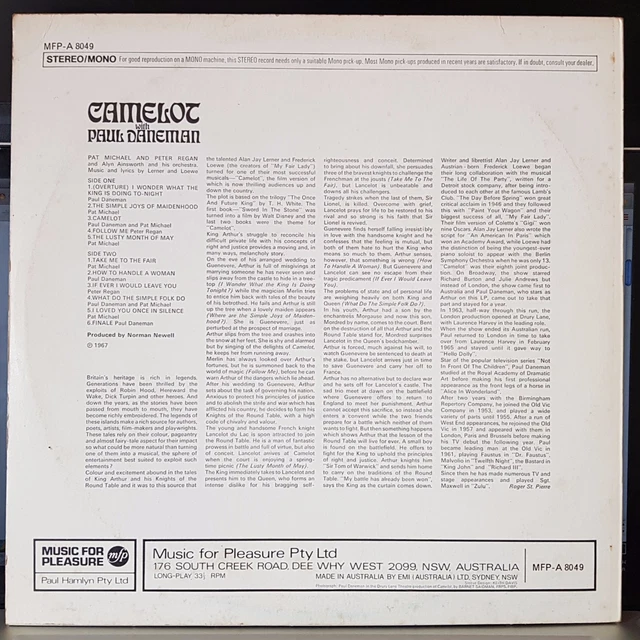 CAMELOT - PAUL Daneman, Pat Michael, Peter Regan - LP record + CD-R ...