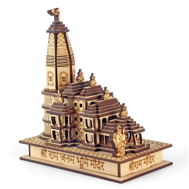 SHRI RAM MANDIR Ayodhya 3D Model Wooden Temple Hand Crafted Decorative ...