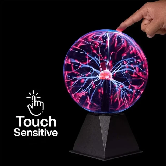 LIGHTING ATMOSPHERE PLASMA Ball Lamp Touch Glass LED Night Bedroom ...